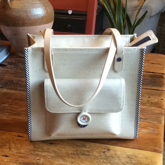 Spartina 449 | Bags | Spartina 449 Linen And Leather Tote | Poshmark